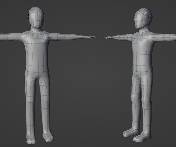 ArtStation - Basic Rigged 3d Character (Blender) | Resources