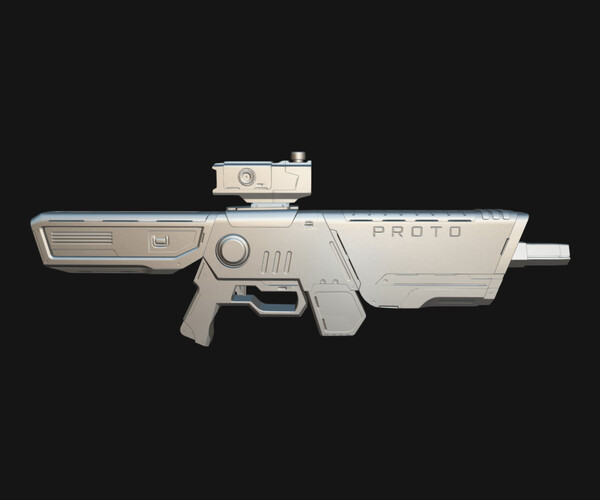 ArtStation - Proto Rifle Scifi 3D Model - Game Ready | Game Assets
