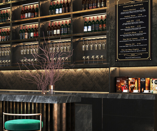 ArtStation - Cafe Restaurant Dark theme | Resources