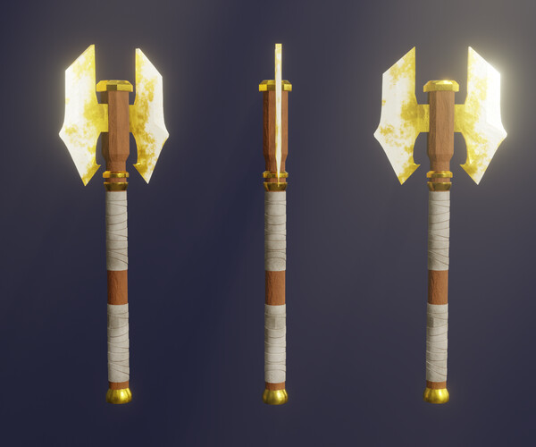 ArtStation - Double Bit Light Axe - Model 01 | Game Assets