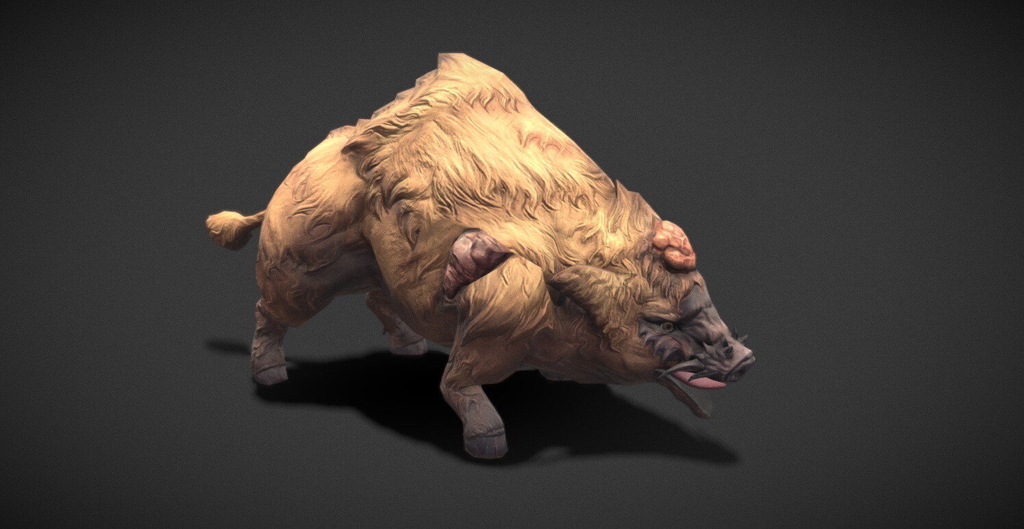 ArtStation - Fantasy Creature - Battle Boar | Game Assets