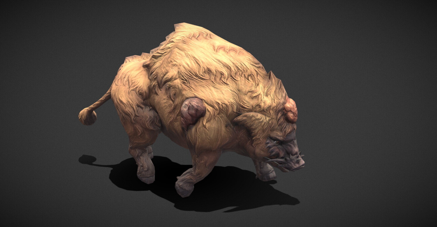 ArtStation - Fantasy Creature - Battle Boar | Game Assets