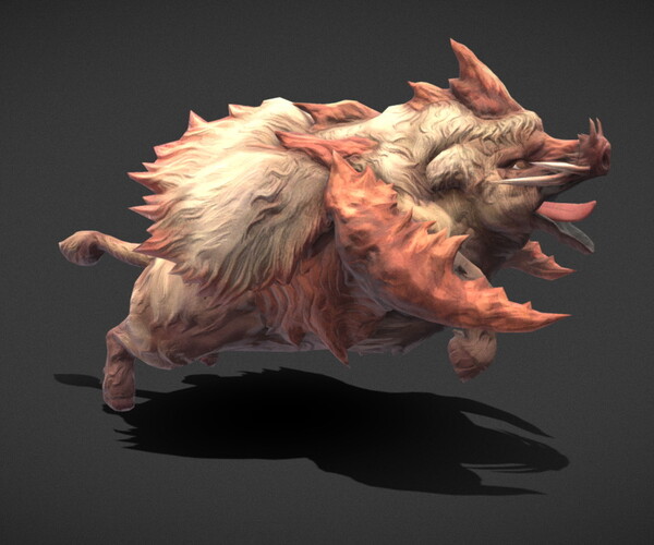 ArtStation - Fantasy Creature - Battle Boar | Game Assets
