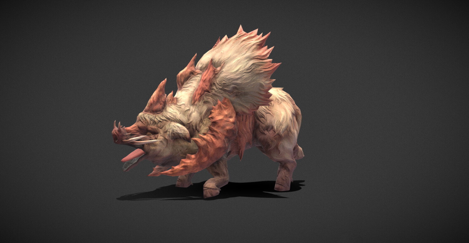 ArtStation - Fantasy Creature - Battle Boar | Game Assets