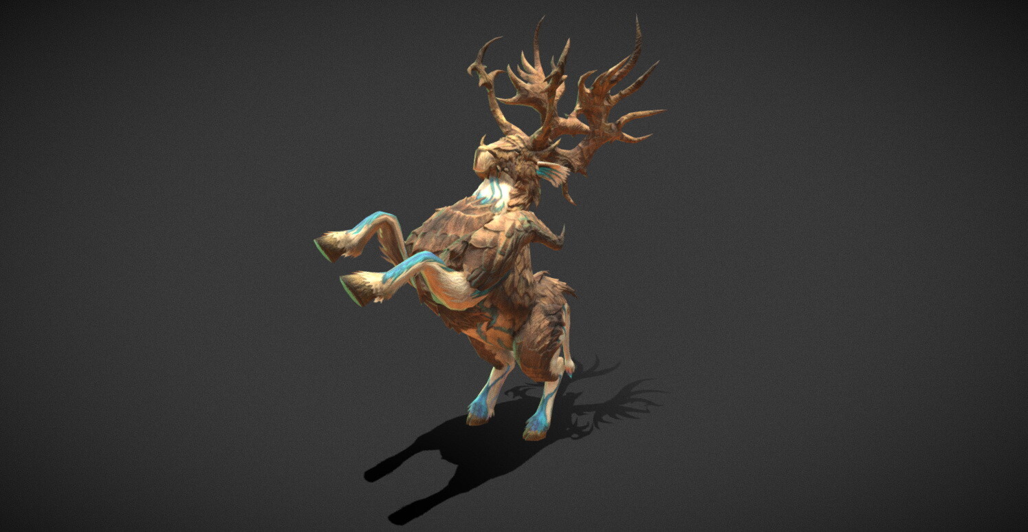 ArtStation - Fantasy Creature - Battle Deer | Game Assets