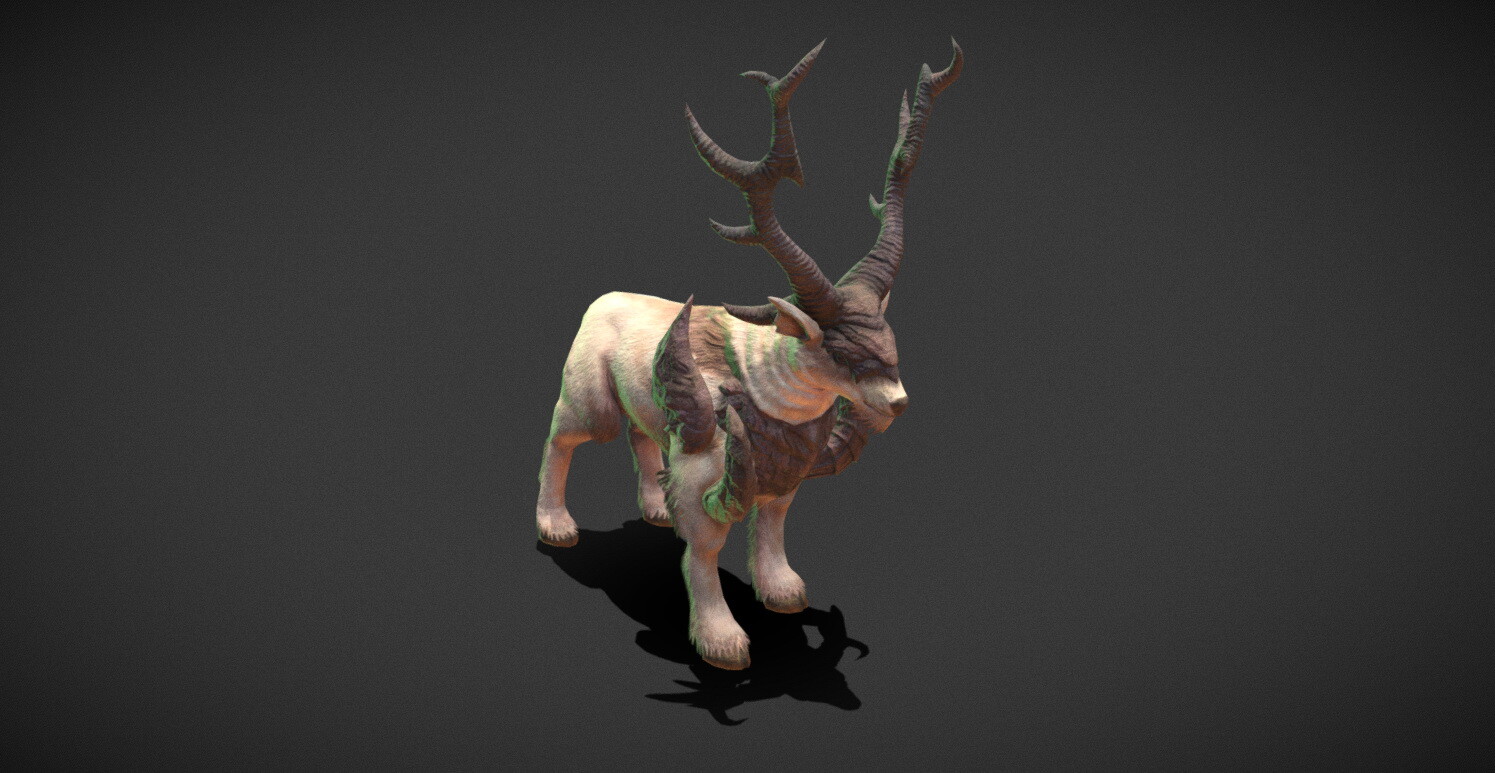 ArtStation - Fantasy Creature - Battle Deer | Game Assets