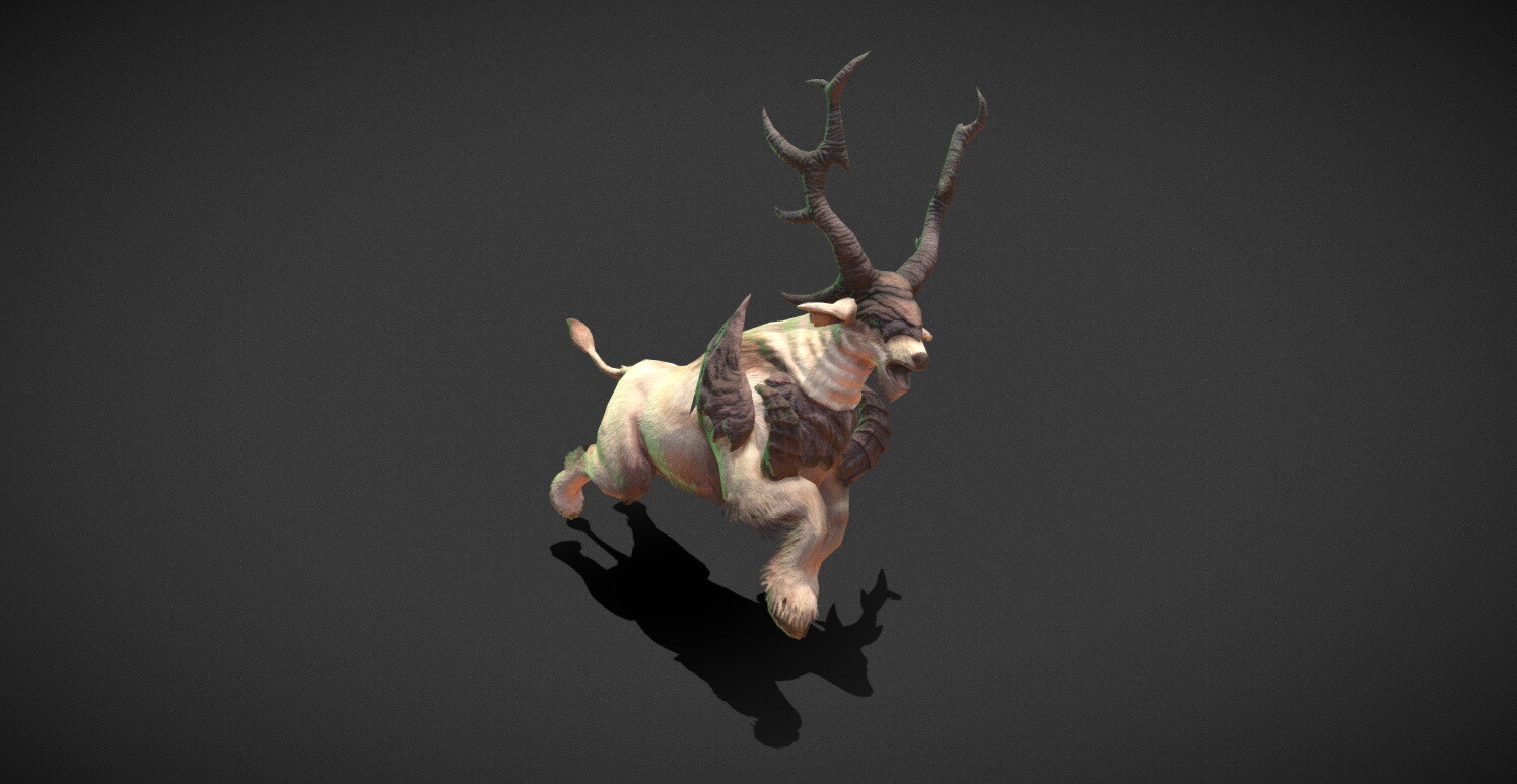 ArtStation - Fantasy Creature - Battle Deer | Game Assets