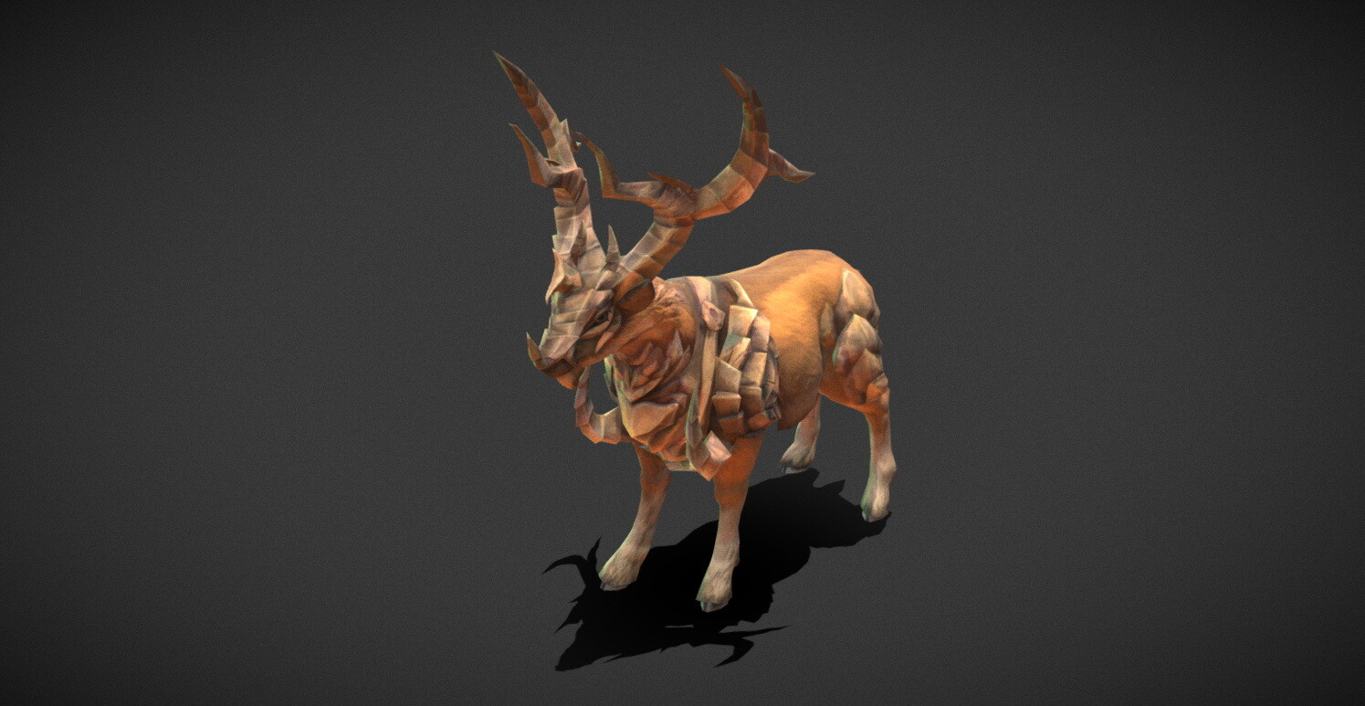 ArtStation - Fantasy Creature - Battle Deer | Game Assets