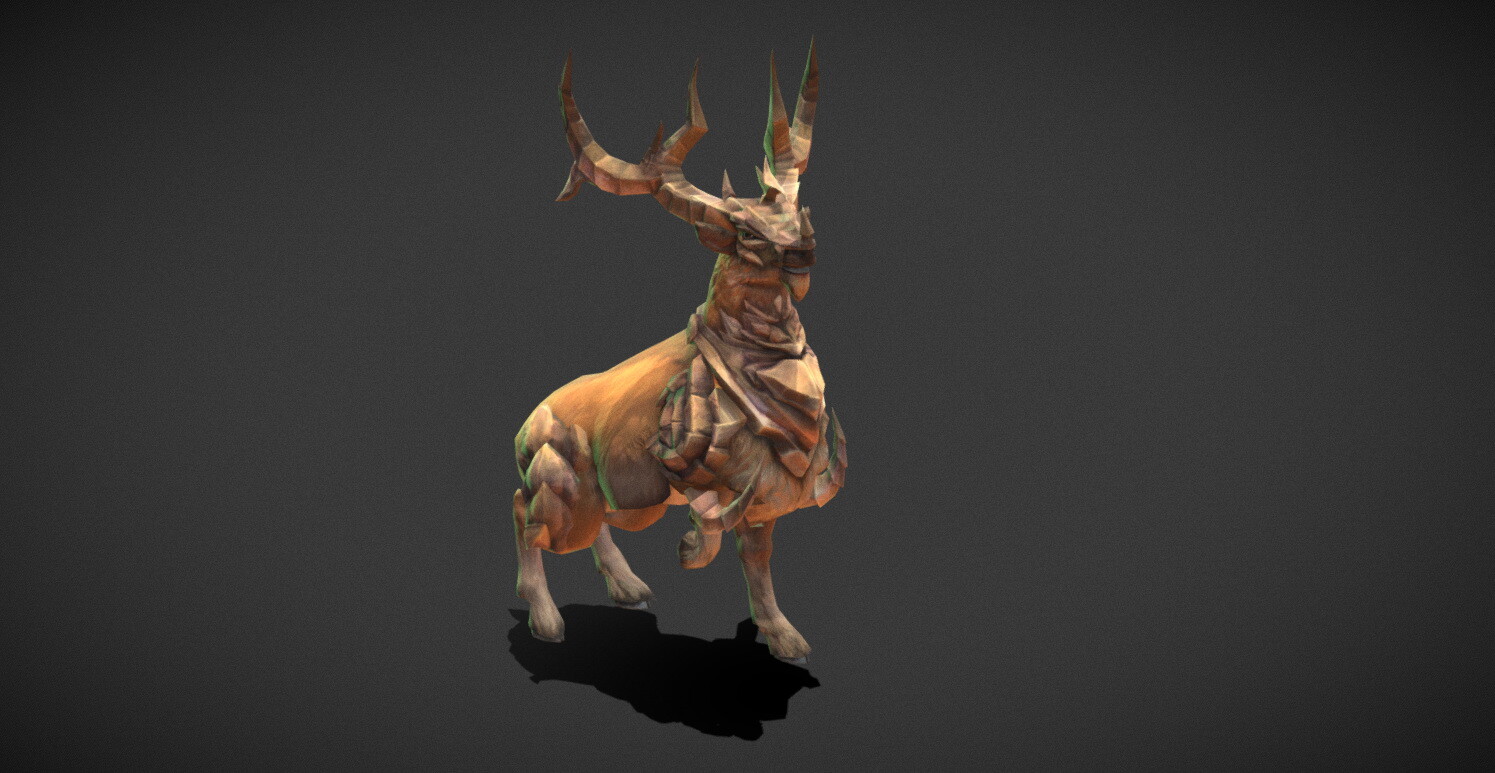 ArtStation - Fantasy Creature - Battle Deer | Game Assets