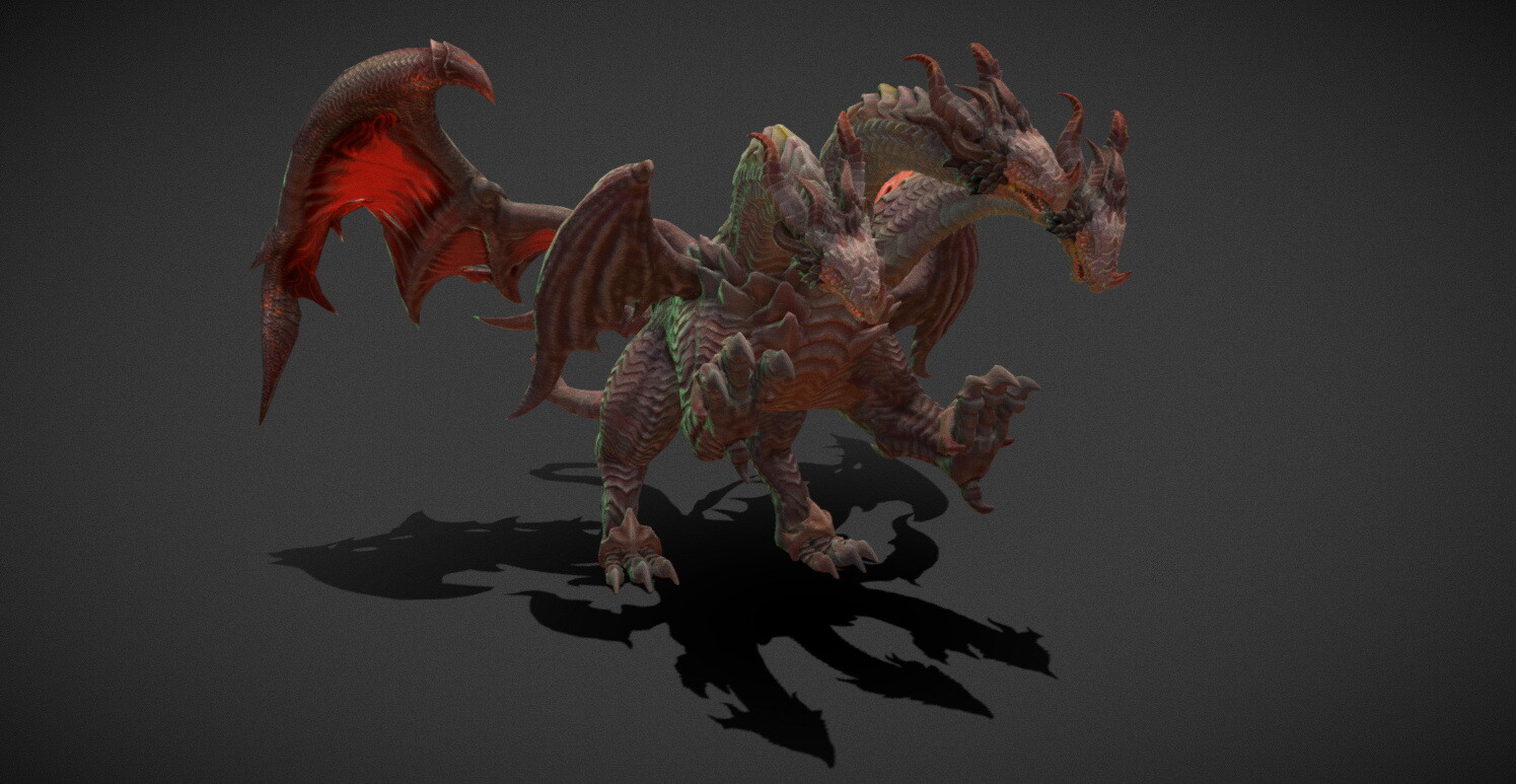 ArtStation - Fantasy Creature - Battle Dragon | Game Assets