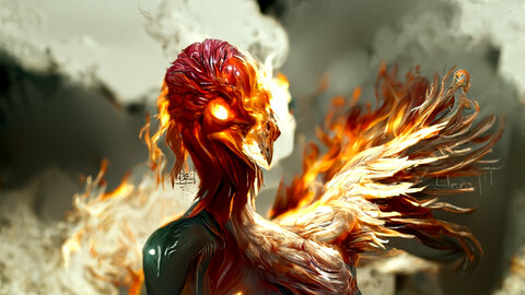 ArtStation - SCP-273 Human Phoenix | Artworks