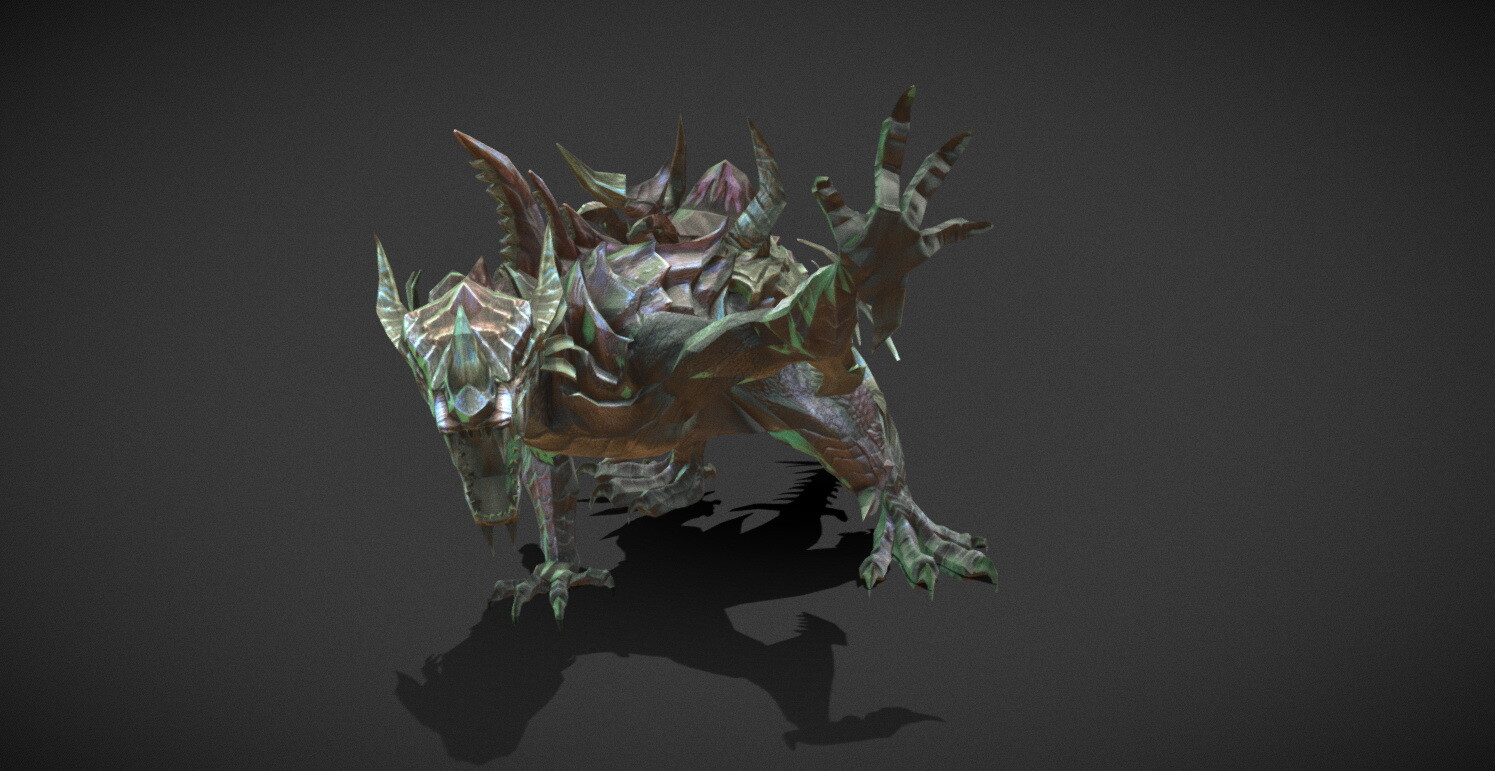 ArtStation - Fantasy Creature - Combat Dinosaur | Game Assets