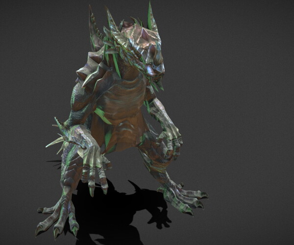 ArtStation - Fantasy Creature - Combat Dinosaur | Game Assets