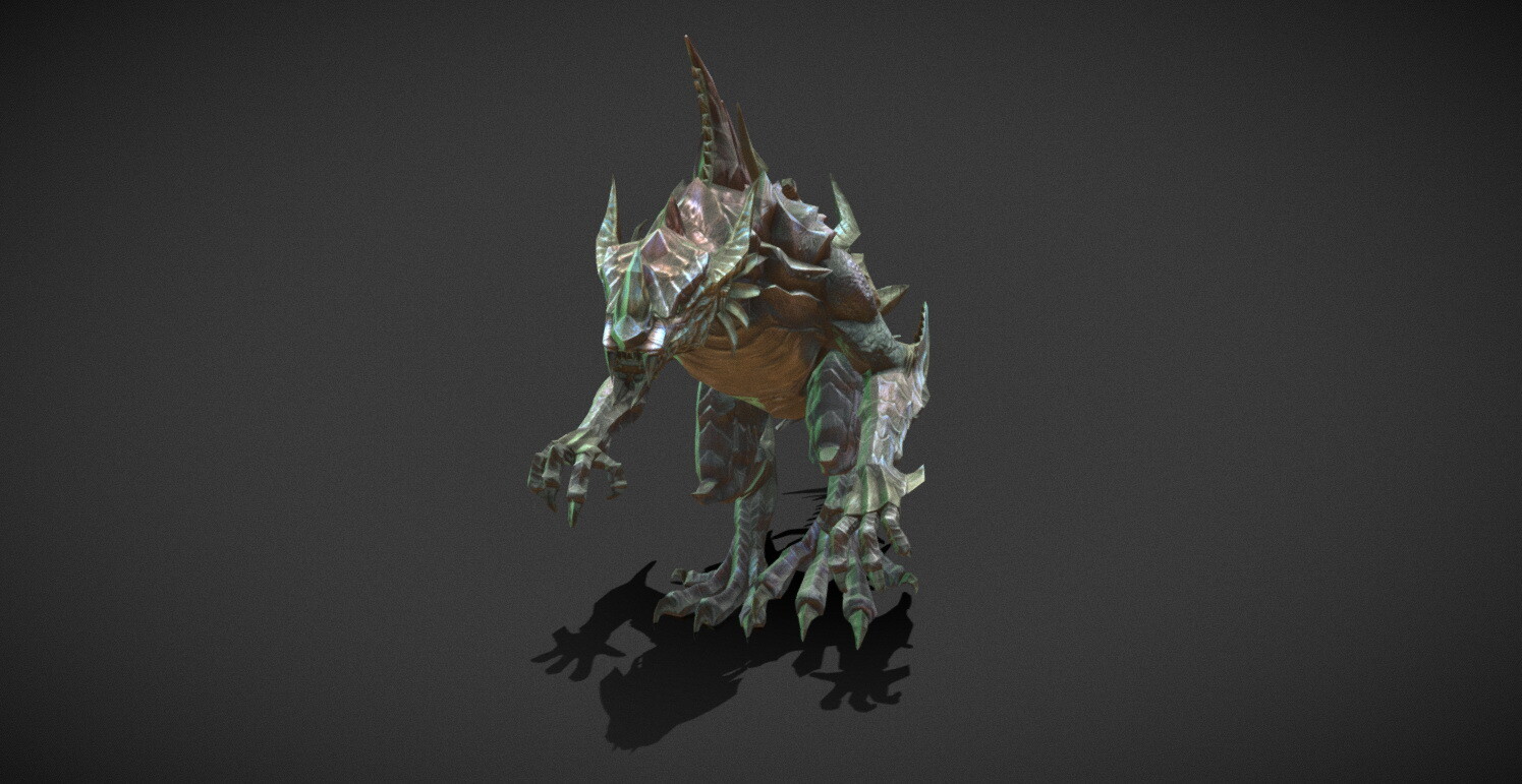 ArtStation - Fantasy Creature - Combat Dinosaur | Game Assets