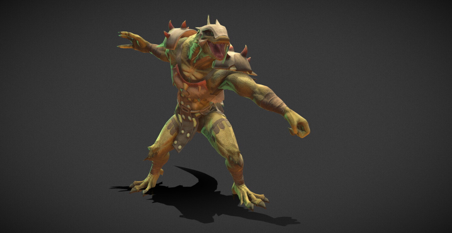 ArtStation - Fantasy Creature - Combat LizardMan | Game Assets