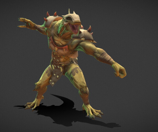ArtStation - Fantasy Creature - Combat LizardMan | Game Assets