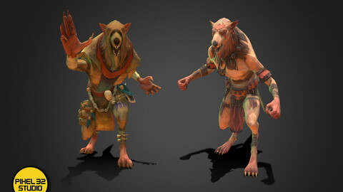 ArtStation - Fantasy Creature - Combat RatMan | Game Assets