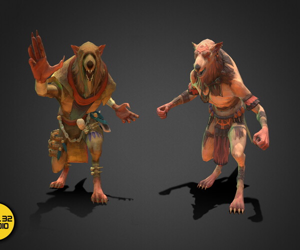 ArtStation - Fantasy Creature - Combat RatMan | Game Assets
