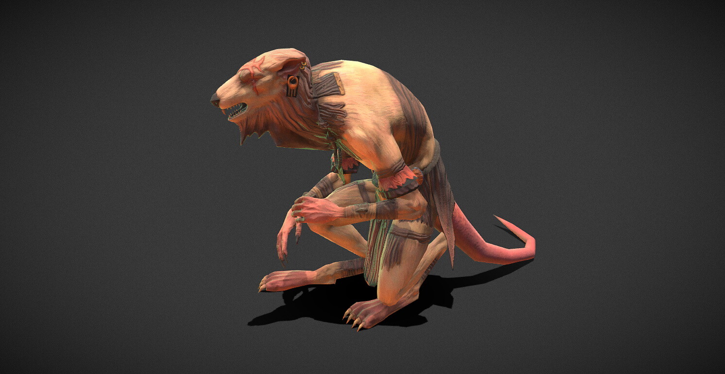ArtStation - Fantasy Creature - Combat RatMan | Game Assets