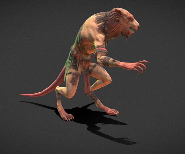ArtStation - Fantasy Creature - Combat RatMan | Game Assets
