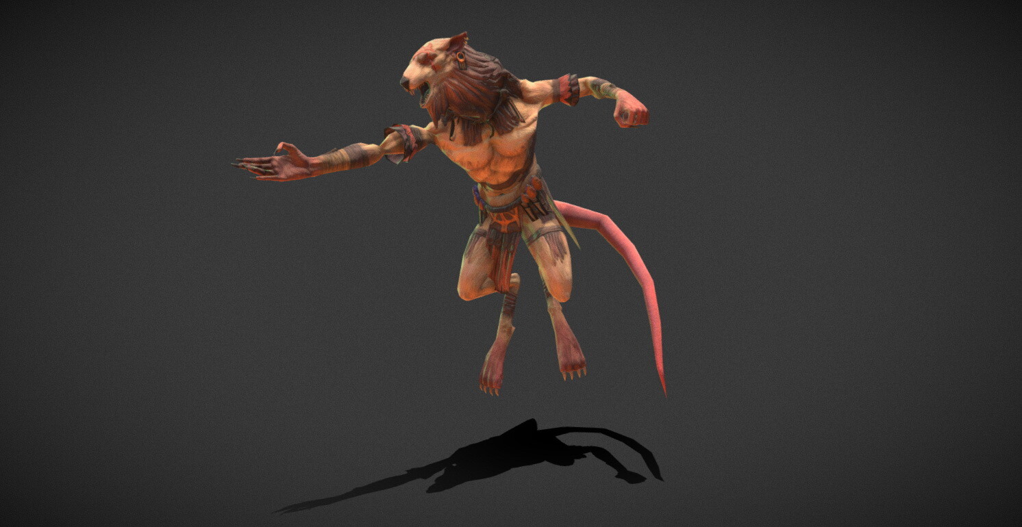 ArtStation - Fantasy Creature - Combat RatMan | Game Assets