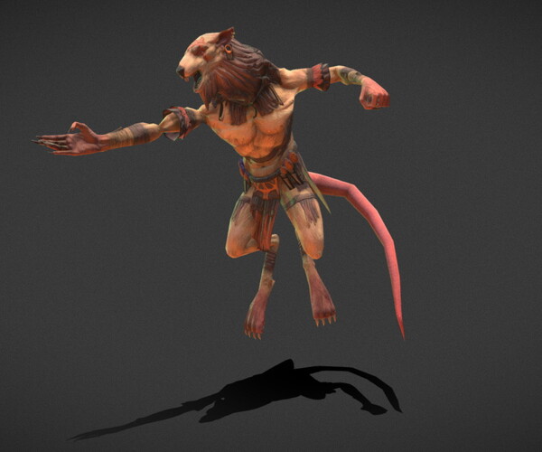 ArtStation - Fantasy Creature - Combat RatMan | Game Assets