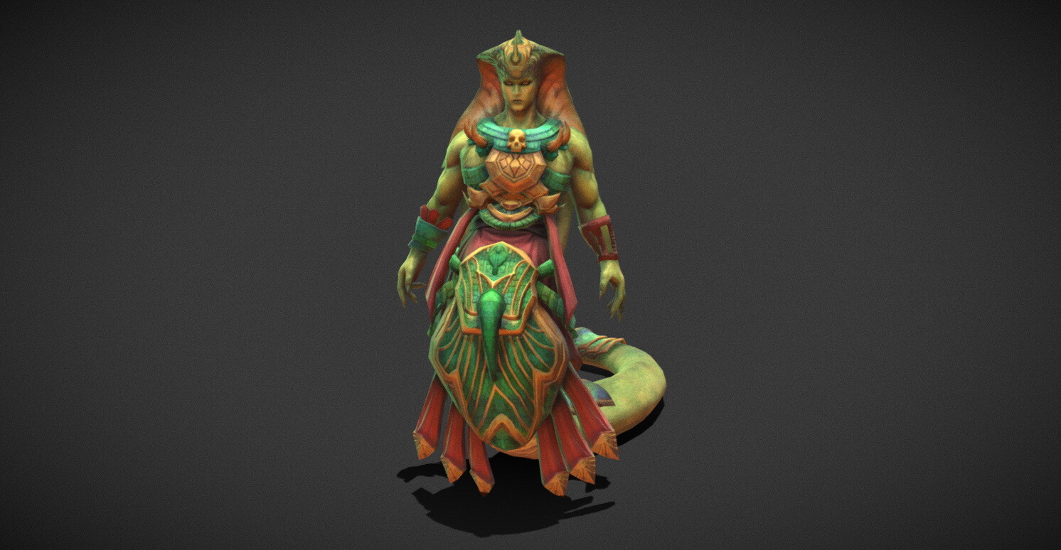 ArtStation - Fantasy Creature - Combat SnakeMan | Game Assets