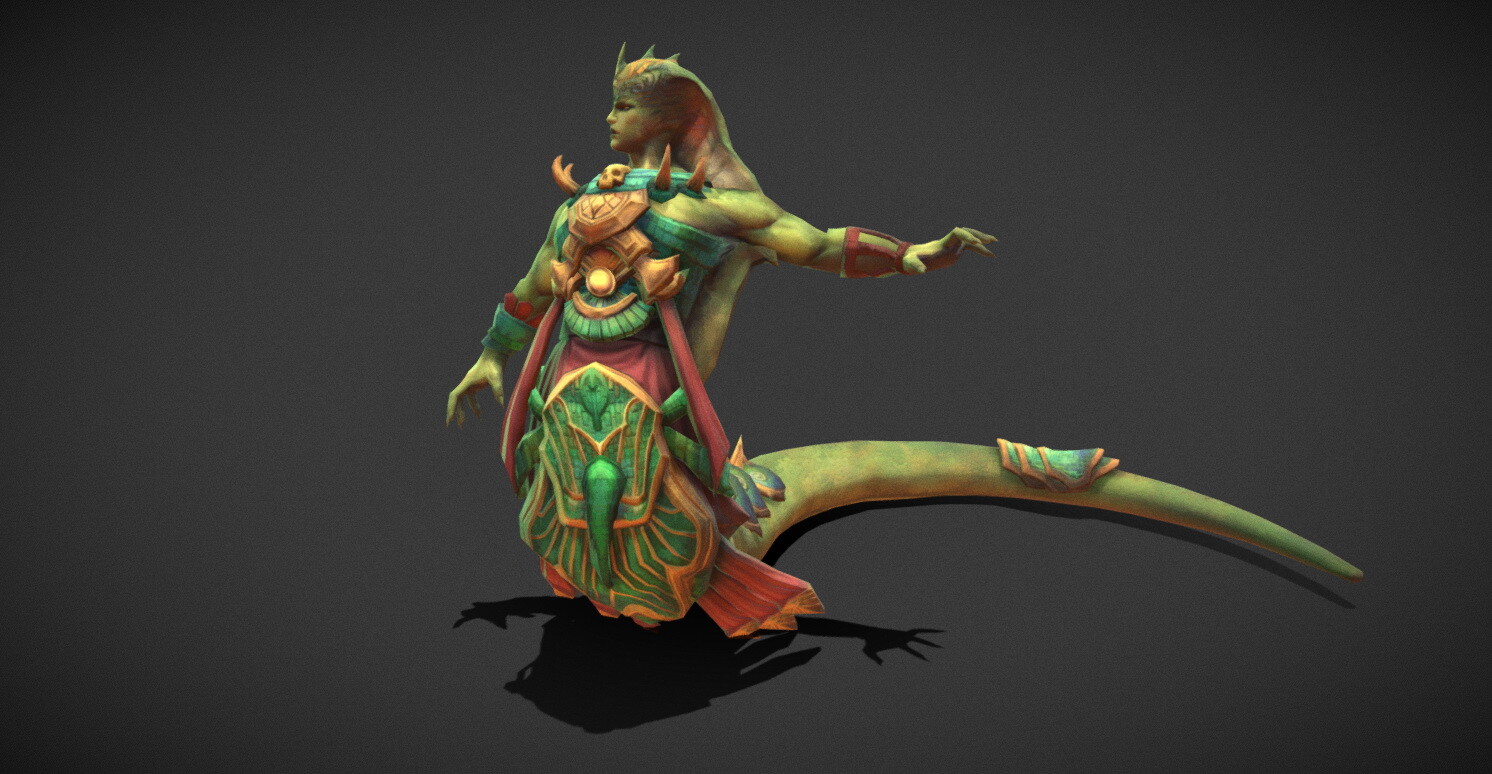ArtStation - Fantasy Creature - Combat SnakeMan | Game Assets