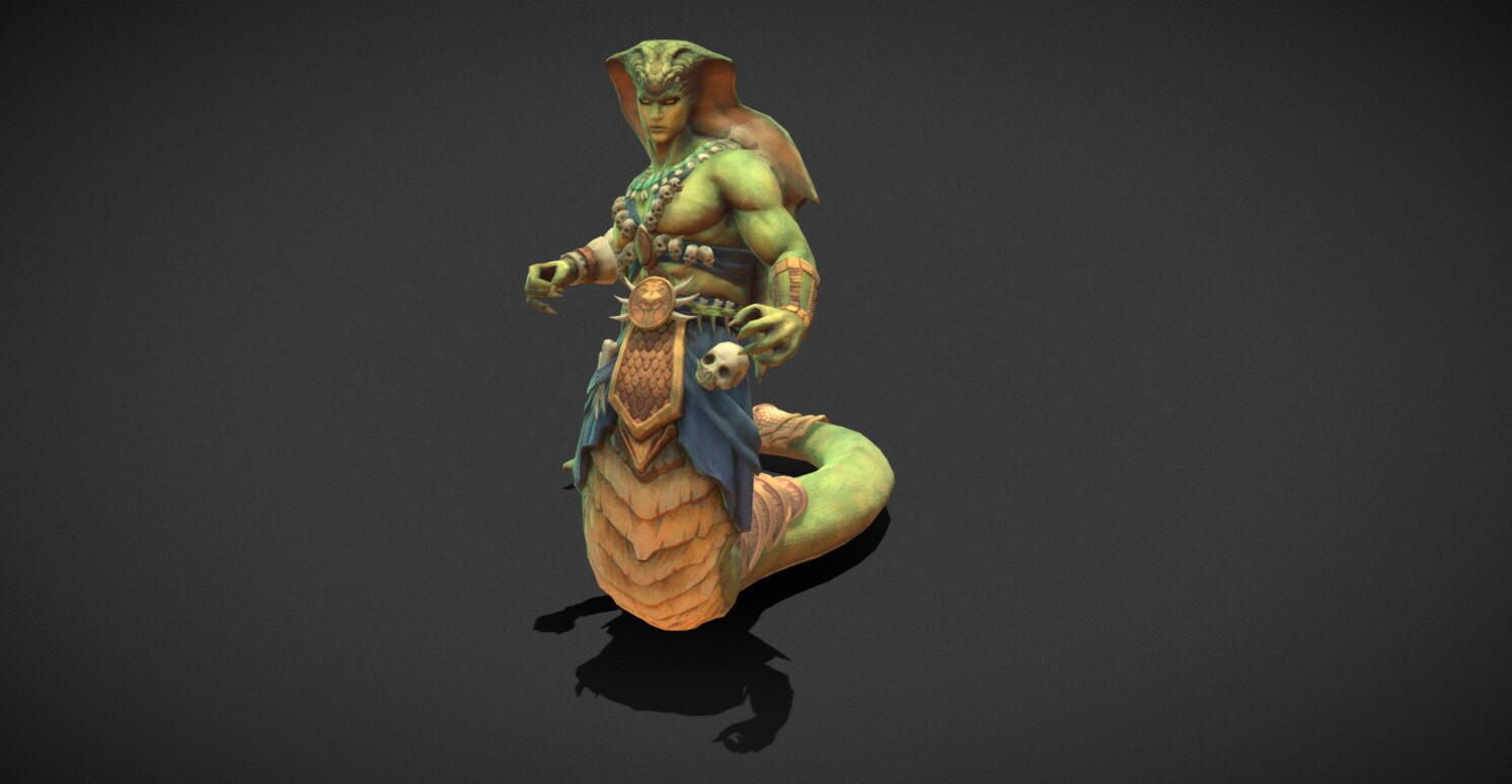 ArtStation - Fantasy Creature - Combat SnakeMan | Game Assets