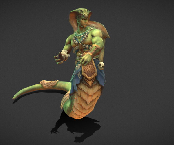 ArtStation - Fantasy Creature - Combat SnakeMan | Game Assets