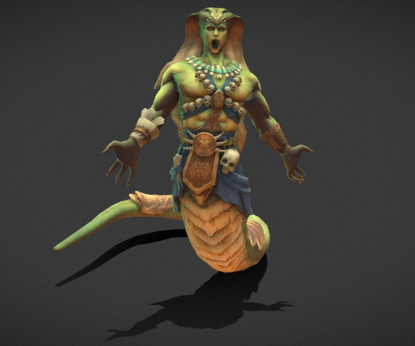 ArtStation - Fantasy Creature - Combat SnakeMan | Game Assets