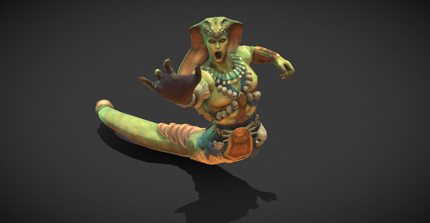 ArtStation - Fantasy Creature - Combat SnakeMan | Game Assets