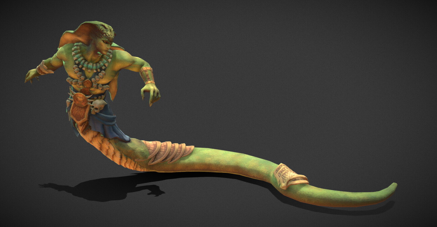 ArtStation - Fantasy Creature - Combat SnakeMan | Game Assets