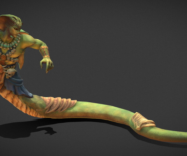 ArtStation - Fantasy Creature - Combat SnakeMan | Game Assets