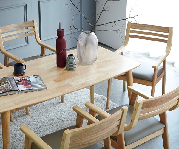 ArtStation - rubber wood wooden dining table for 6 people | Resources
