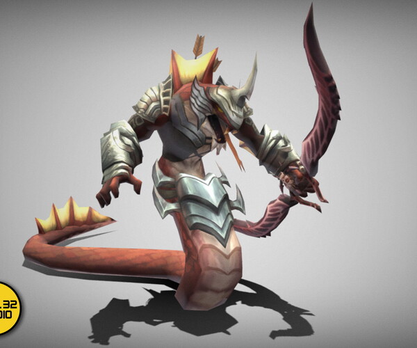 ArtStation - Dungeon Fantasy Monster - Serpent Archer | Game Assets
