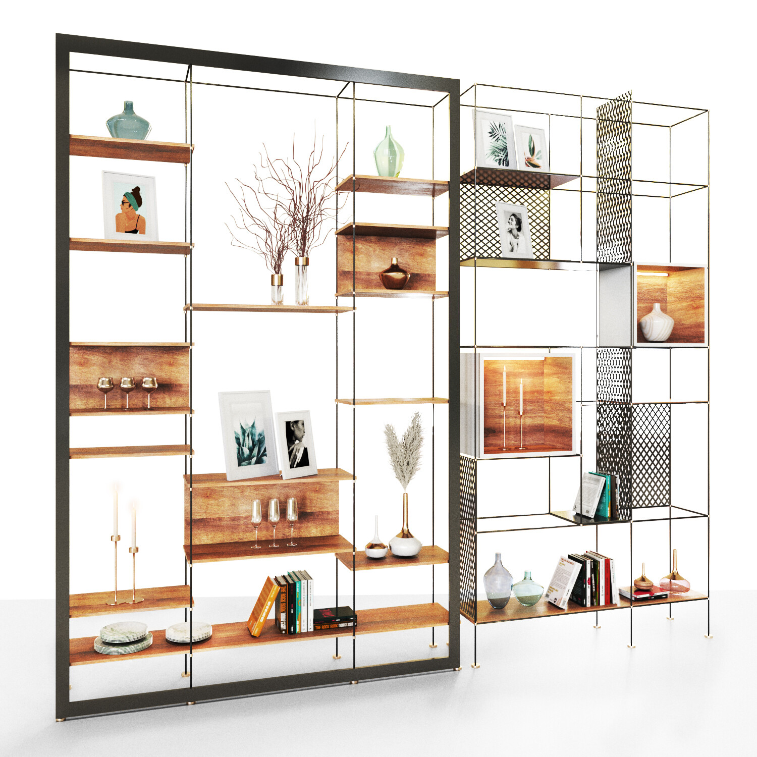 ArtStation - Rack, bookcase, decor, showcase, partition, shelf, shelves ...