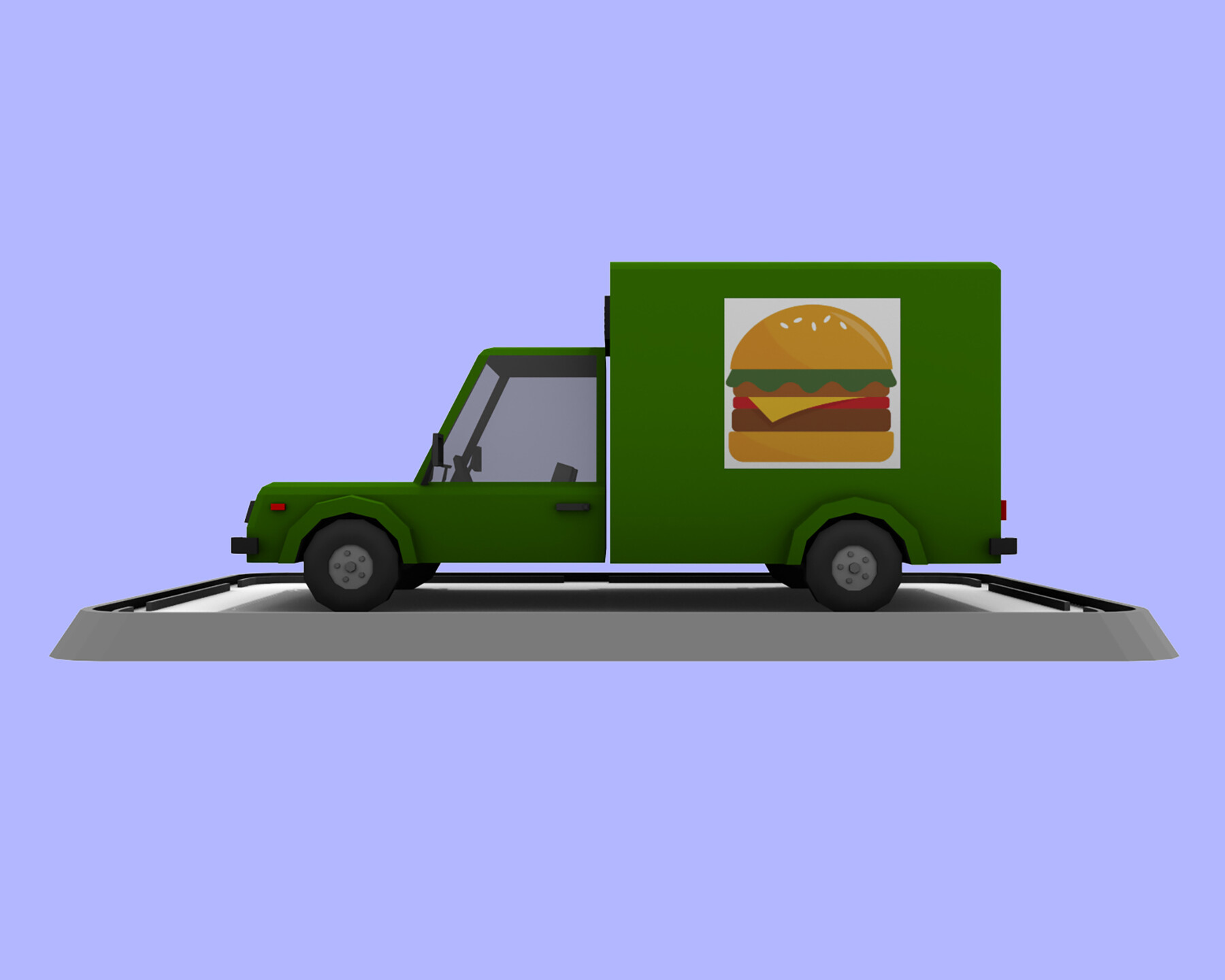 ArtStation - Cartoon Low Poly Food Delivery Truck | Resources