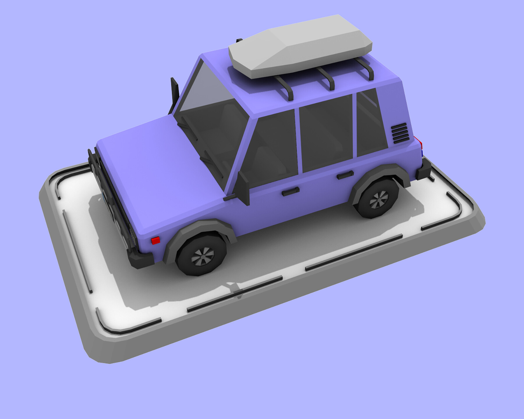 ArtStation - Cartoon Low Poly Jeep Crossover Car | Resources