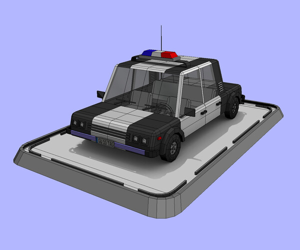 ArtStation - Cartoon Low Poly Police Car | Resources