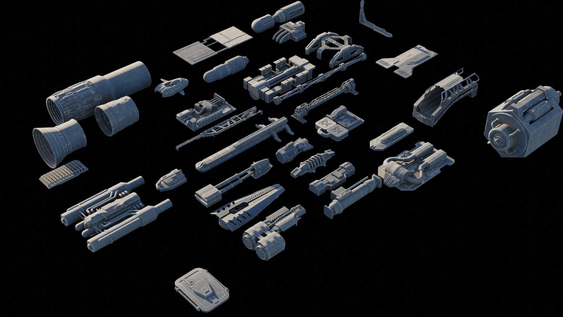 ArtStation - Scifi Kit Bashing Greeble Set | Resources