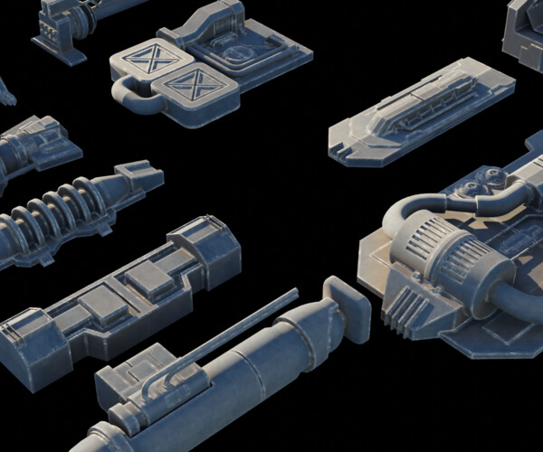 ArtStation - Scifi Kit Bashing Greeble Set | Resources
