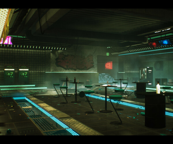 ArtStation - Cyberpunk Night Club Environment | Game Assets