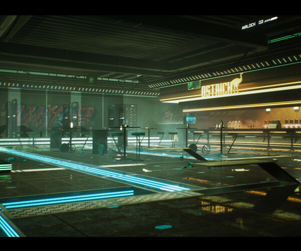 ArtStation - Cyberpunk Night Club Environment | Game Assets