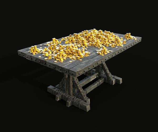 ArtStation - GOLD COINS TREASURE PILE MOUND TABLE QUEST LOOT PIRATE ...