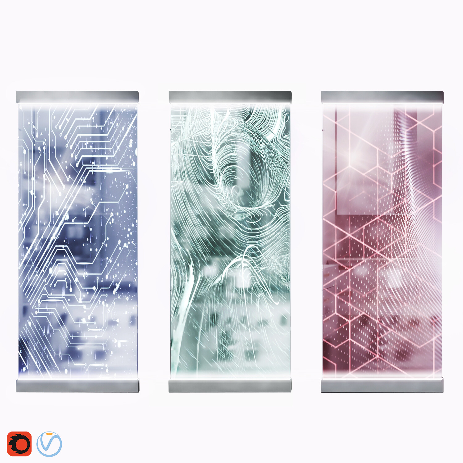 ArtStation - glass partition panel display | Resources