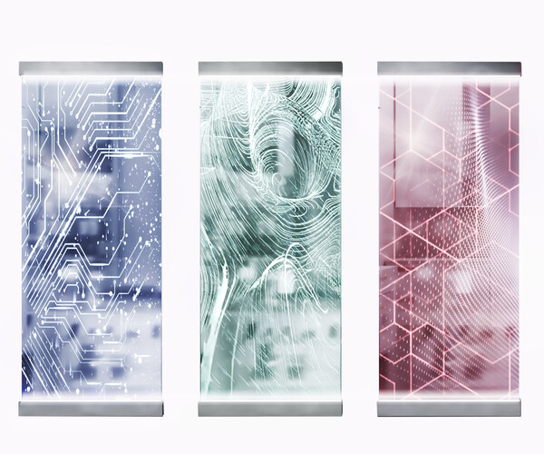 ArtStation - glass partition panel display | Resources