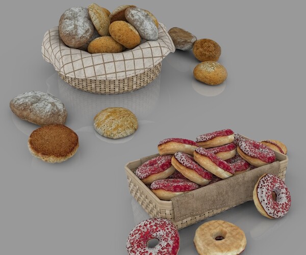 ArtStation - Realistic Low Poly Bread And Cookie Collection | Resources