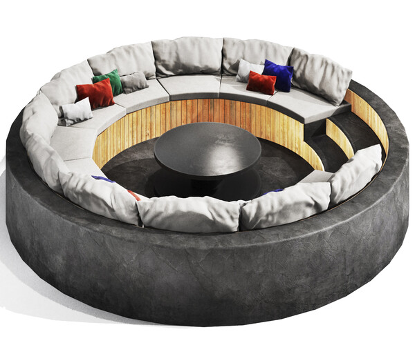 ArtStation - backyard seating · backyard sofa · cafe seating · circle ...