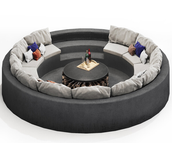 ArtStation - backyard seating · backyard sofa · cafe seating · circle ...